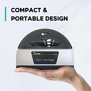 LAB FISH Mini Centrifuge Machine 7000 RPM 3286 xg RCF Microcentrifuge W/ 3-in1 Rotor 0.2ml/0.5ml/1.5ml/2ml Tubes for Laboratory