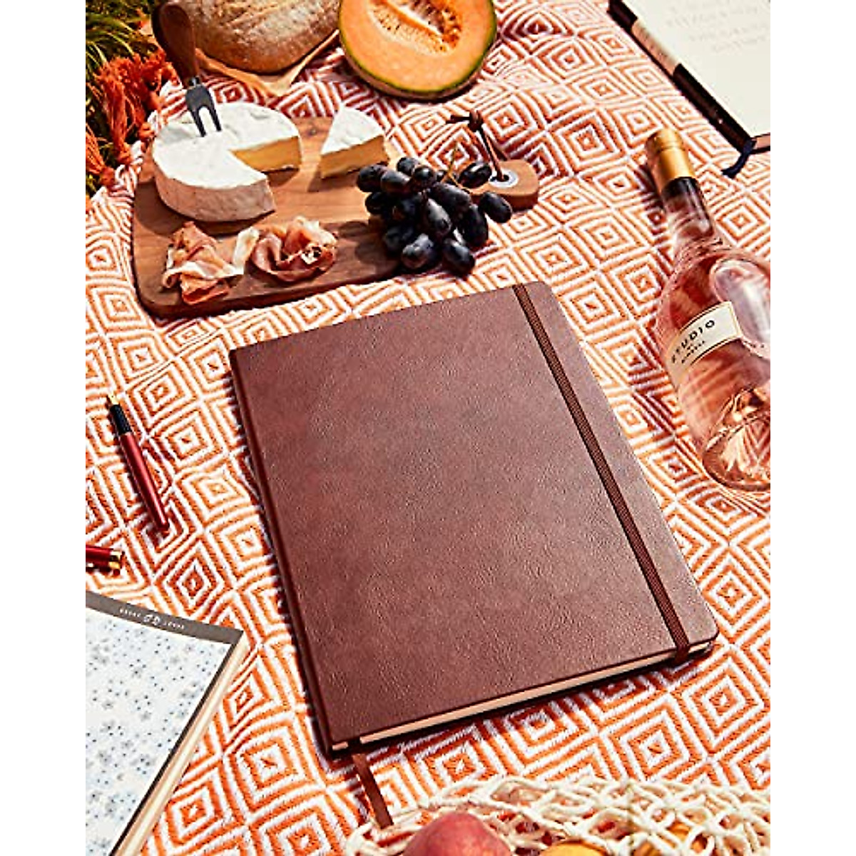BEECHMORE BOOKS Ruled Notebook - British A4 Journal XL 8.5" x 11.5" Hardcover Vegan Leather, Thick 120gsm Cream Lined Paper | Gift Box | Chestnut Brown