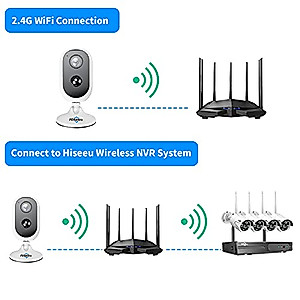 Hiseeu Security Camera Wireless, 2K Home Camera Outdoor & Indoor, Battery Powered Surveillance Camera, PIR Motion Detection, Two-Way Audio, Night Vision