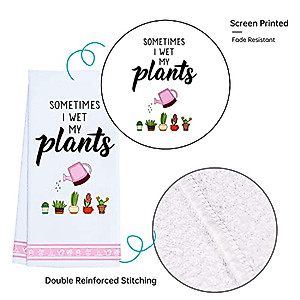 LXOMILL Funny Kitchen Towels, Plant Lover Gifts for Women Gardener, Plant Lady Mom Gifts, Housewarming, Friend Birthday Gift, Succulent Cactus Plant Gifts