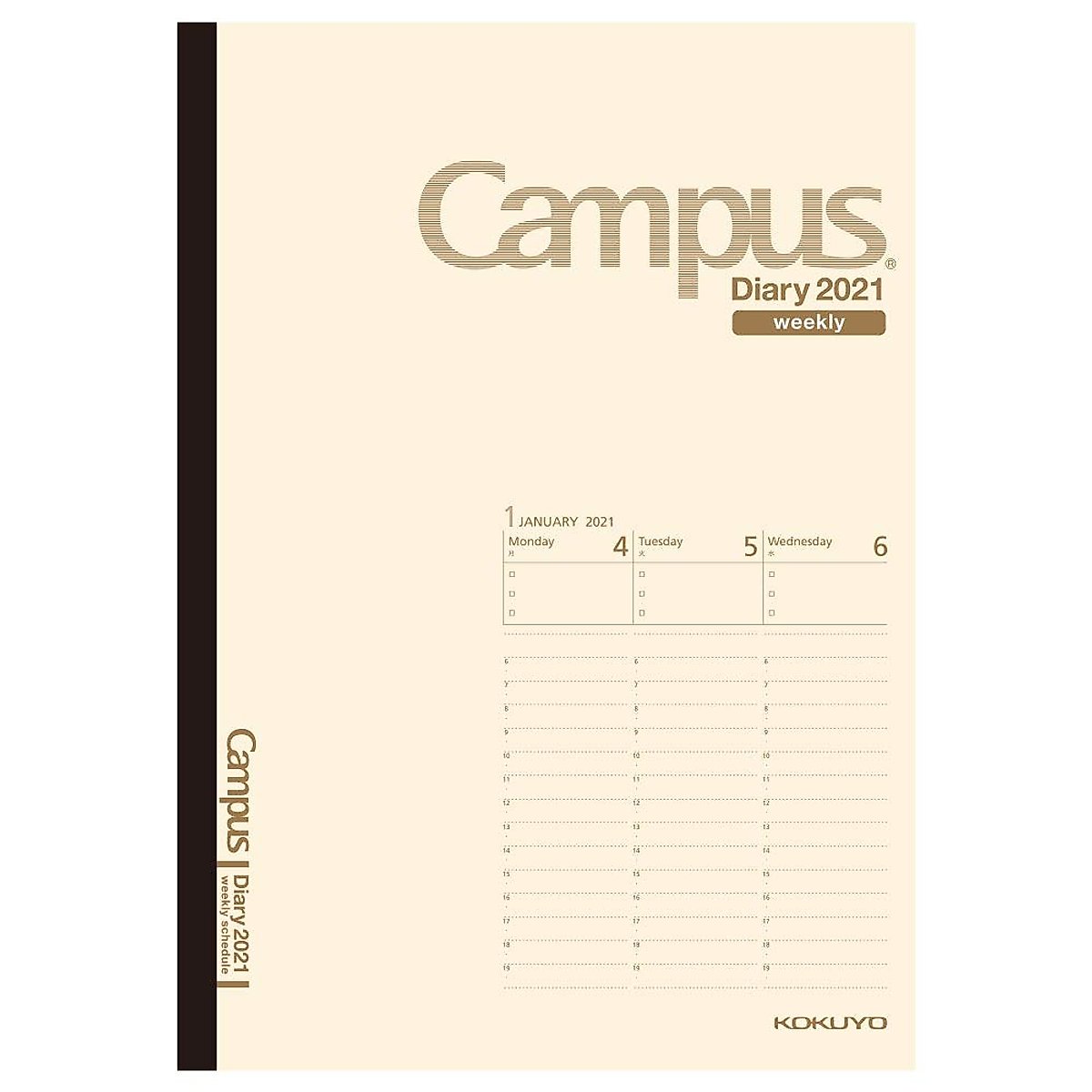 KOKUYO Campus Diary 2021 Weekly Type Vertical A5, Cream (ãƒ‹-CWVLS-A5-21)