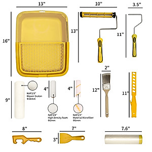 Voomey 22 Pcs Paint Roller Kit, 9 Inch 4 Inch Paint Rollers Set with Frames,Paint Roller Covers, Paint Roller Tray,Professional Paint Kit for House Painting, Suitable for DIY Interior Walls, Rooms
