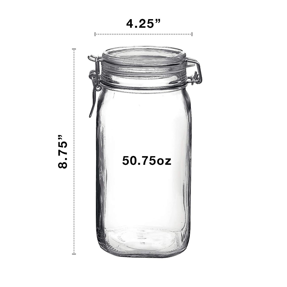 Bormioli Rocco Clear Fido Jar, 50.75 Oz, 50.75 Ounce