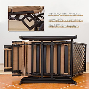 domi outdoor living Adjustable Patio Recliner Chair Metal Outdoor Reclining Lounge Chair with Removable Cushions and Table (Beige)