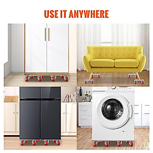 VEVOR Furniture Dolly, Furniture Moving Dollies with 360° PP Swivel Wheels & Carbon Steel Panel, 680 Lbs Capacity Furniture Lift Mover Tool Set for Moving Heavy Furniture Refrigerator Sofa