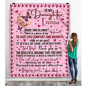 Personalized Blanket to My Daughter, to My Daughter Blanket from Mom,Dad, Dad, Gift for Daughter, Customized Name, Custom Blanket for Birthday, Christmas, Thanksgiving,to My Daughter Throw Blanket