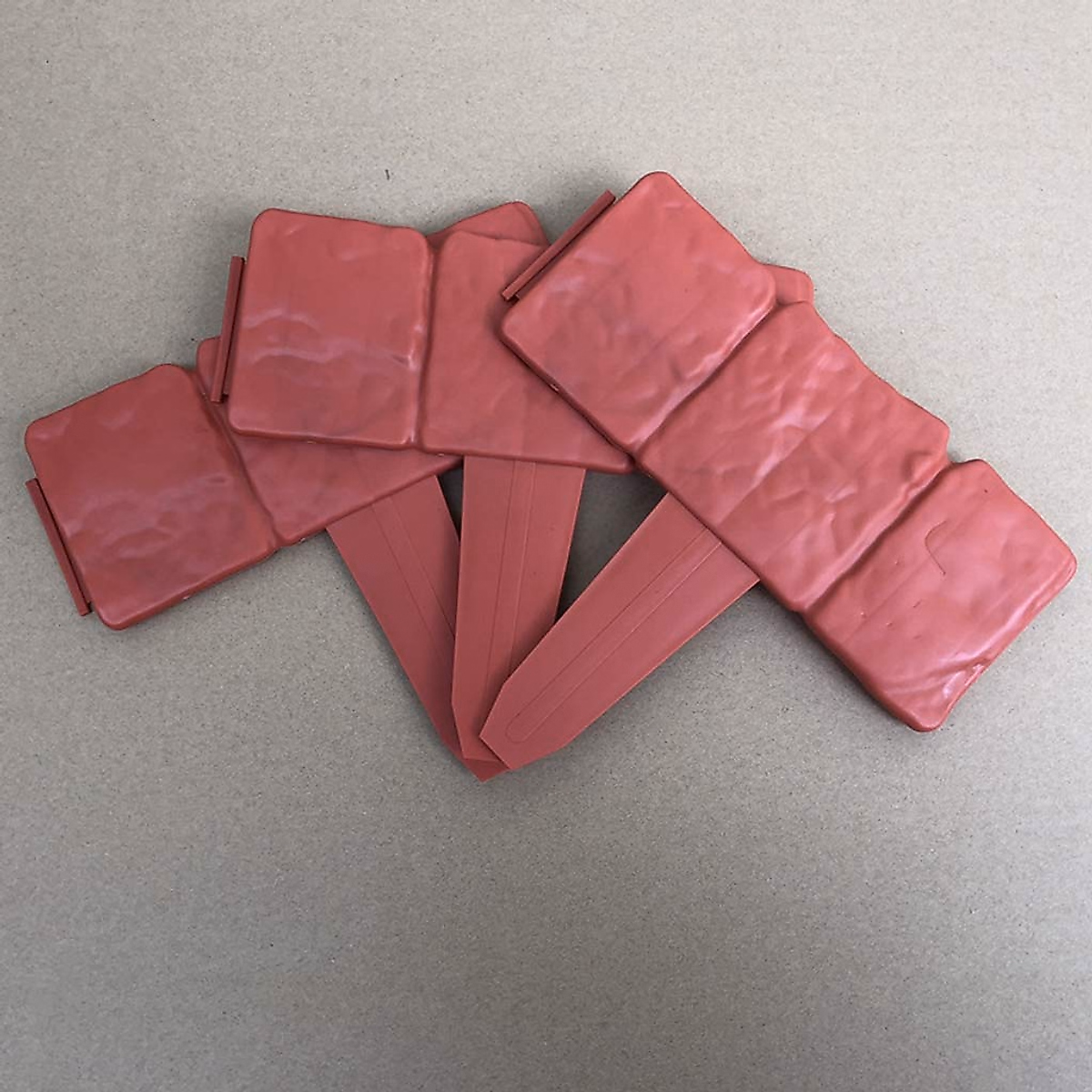 Tubayia Pack of 10 Lawn Edging Flower Bed Edging Imitation Stone Garden Fence for Garden Decoration (Orange)