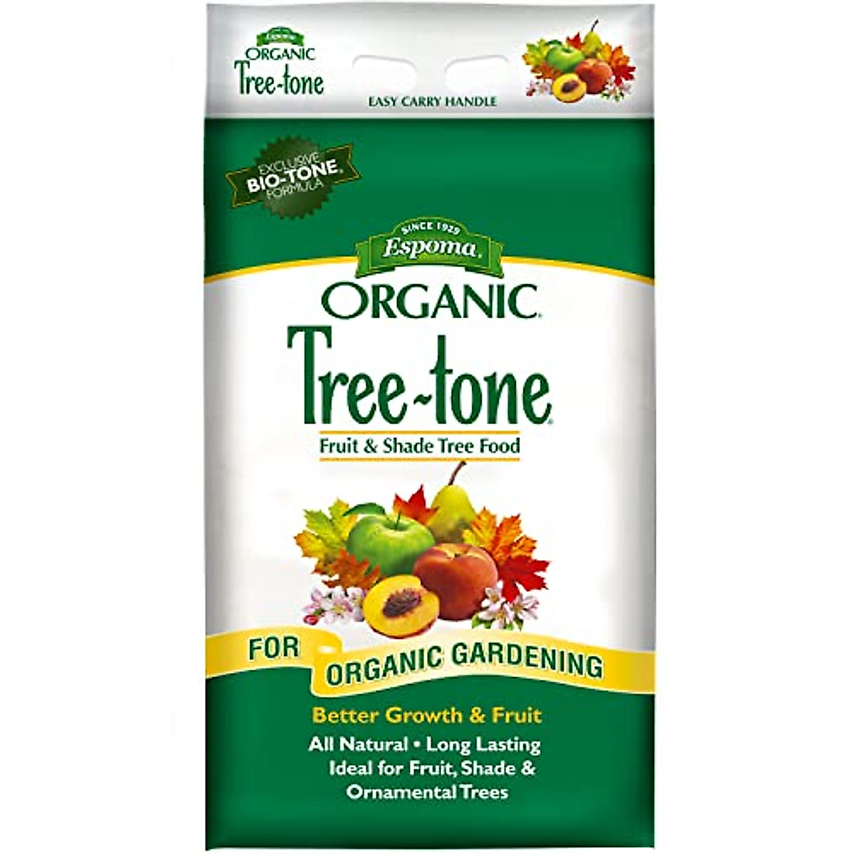 Espoma Organic Tree-Tone 6-3-2 Natural & Organic Fertilizer and Plant Food; 18 lb. Bag; Organic Fertilizer for All Trees. Use for Fruit Trees Like Peach & Apple Trees and All Shade Trees