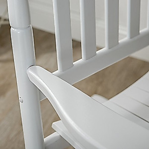 BplusZ B&Z KD-22W Wooden Rocking Chair Porch Rocker Outdoor Traditional Indoor, White