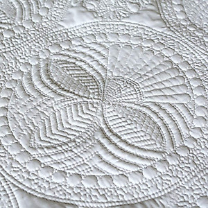 House White Baby Quilt, Cotton Embossed Baby Blanket,36x46inch