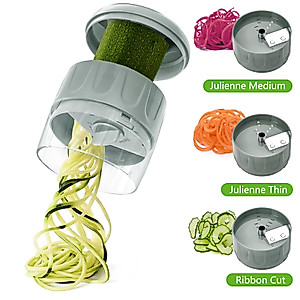 SUREWIN Vegetable Chopper, Multifunctional Mandoline Slicer Veggie Dicer All-in-1 Pro Onion Chopper Food Chopper Vegetable Cutter Slice Spiralizer, with Storage Container and Lids