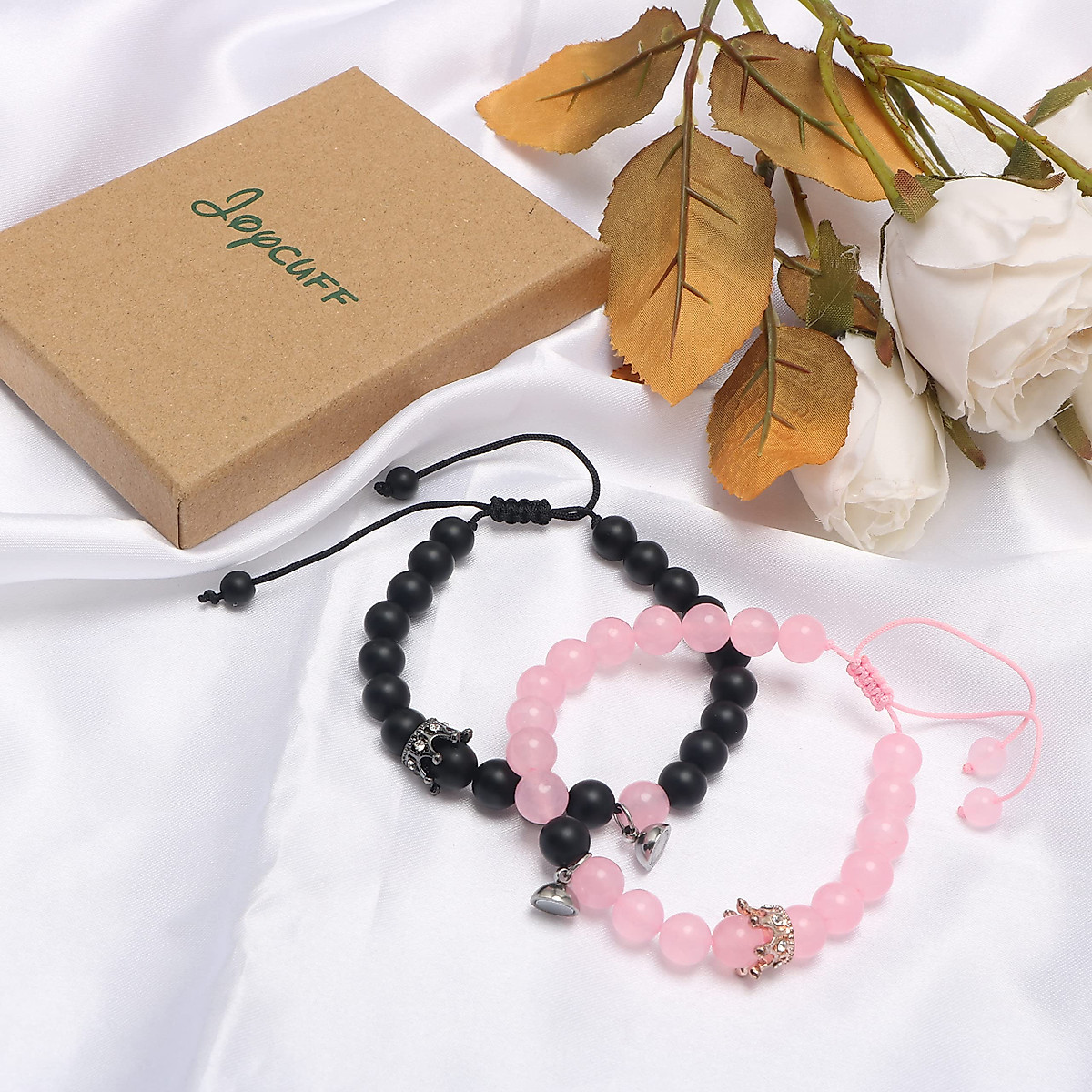 JoycuFF Crown Couples Bracelets Matching Long Distance Relationship Gifts For Boyfriend Bf Gf Men Women Lovers Friends Him Or Her Gifts For Anniversary Birthday Christmas Valentines Day Men Bracelet