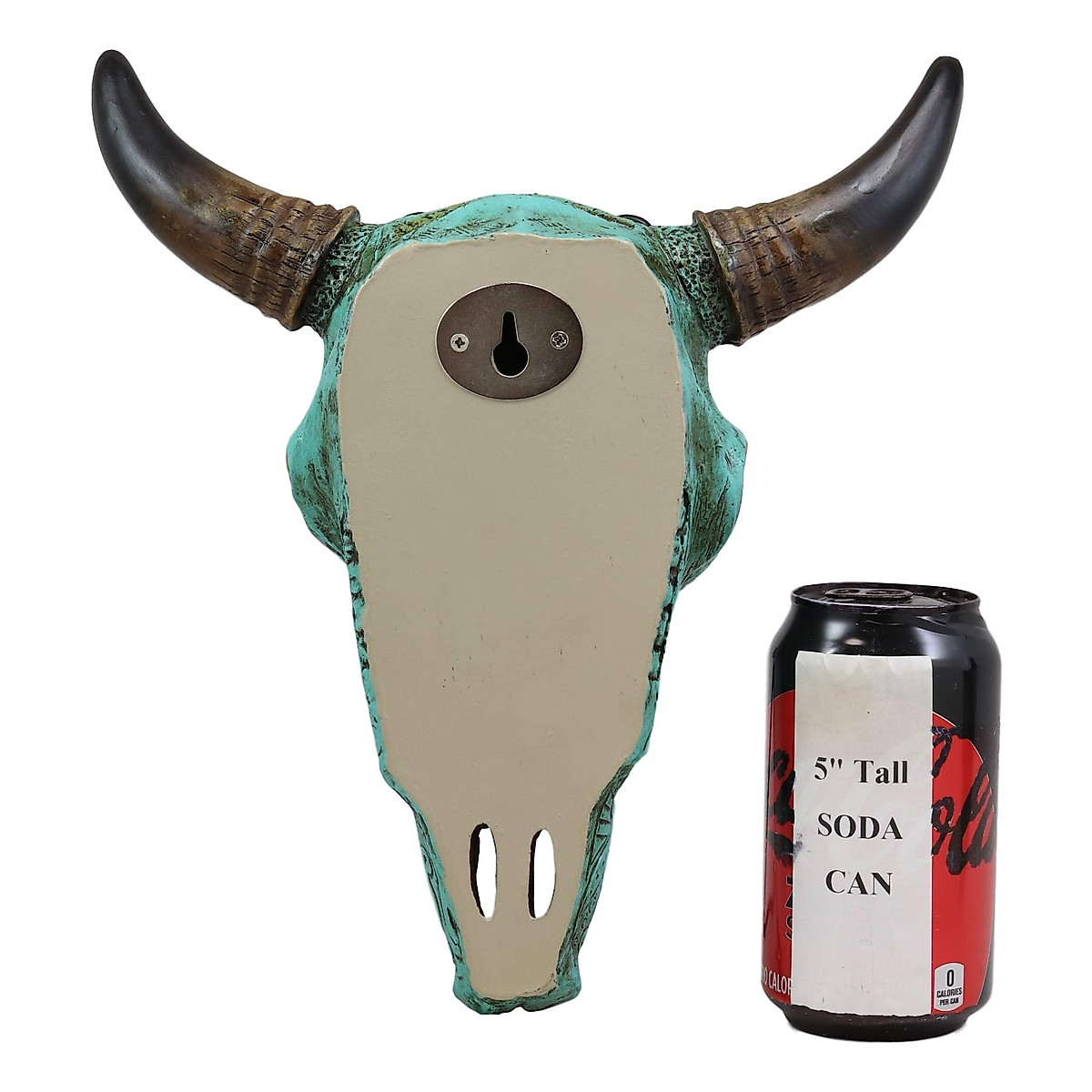 Ebros 10" Wide Western Southwest Steer Bison Buffalo Bull Cow Horned Skull Head Turquoise Floral Lace Design Wall Mount Decor Native Indian Sacred Animal Totem Bust Skulls