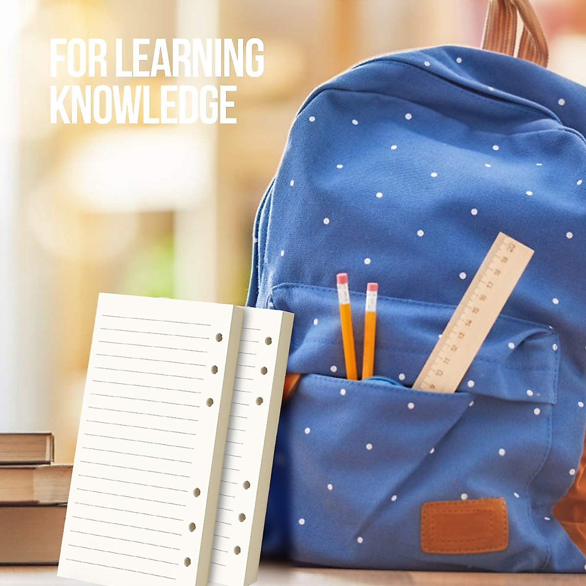 Purture Refill Lined Paper, A6 Refill Paper, Leather Journal Refills Lined, 6-Holes Inserts 160 Sheets (320 Pages) for A6 Binder Refillable Journals Notebooks, 2 Pack(Each Pack 80 Sheets, 160 Pages)