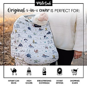 Milk Snob Original Star Wars 5-in-1 Cover, Precious Padawans, Privacy for Breastfeeding, Baby Car Seat, Carrier, Stroller, High Chair, Shopping Cart, Lounger Canopy - Newborn Essentials, Nursing Top