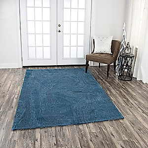 Rizzy Home | FA179B | Fifth Avenue Collection | Wool Area Rug | 8' x 10' | Blue/Gray/Rust/Blue Abstract