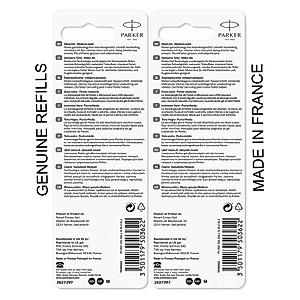 Parker Gel Refill for Ballpoint Pens Medium Point Black Ink 4-Total refills