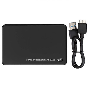 Liyeehao Mobile Hard Drive, HDD Box, ABS Material High-Speed USB 3.0 Interface for WINDOWS7/XP/Vista 2.5-Inch Hard Drives(Black)