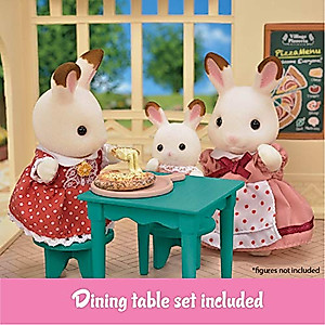 Calico Critters Village Pizzeria Dollhouse Playset, Collectible Dollhouse Toy with Furniture and Accessories Included