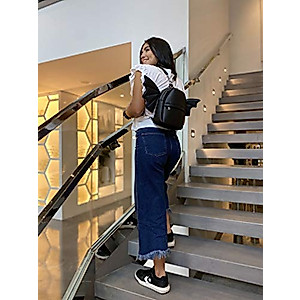 Prime Original Women Fashion Mini Backpack | Detachable Bat Angel Wing Shoulder Bag (Black)