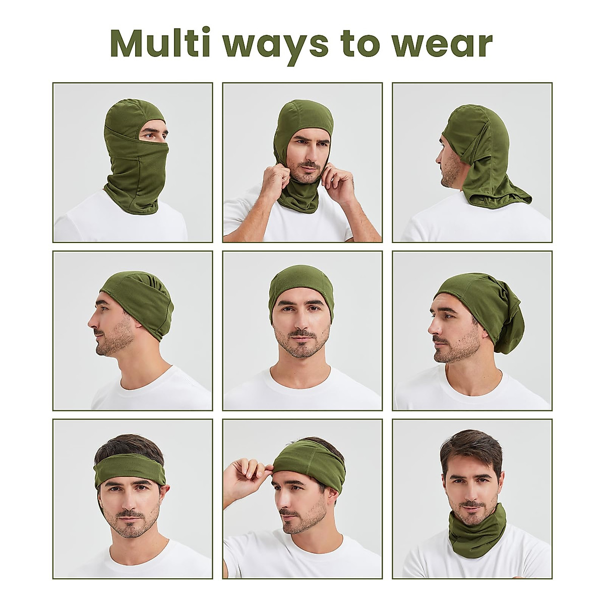 TopTie Breathable Balaclava, Mesh Cooling Full Cover Balaclava for Men Women Cycling Motorcycle Helmet Liner-Black