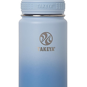 Takeya Actives Water Bottle with Spout Lid - Bottle with Double Stainless Steel Insulation - Dishwasher Safe & BPA-Free - Bottle with Spout Lid & Removable Bumper - 24 oz, Ombre Pacific Blue