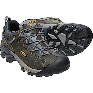 KEEN Men's Targhee 2 Low Height Waterproof Hiking Shoes, Gargoyle/Midnight Navy, 10.5 US