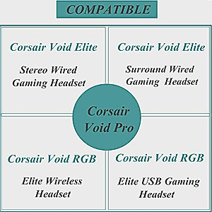 YunYiYi Replacement Ear Cushion Headband Ear Cups Compatible with Corsair Void & Corsair Void Pro Wired & Wireless Gaming Headsets 7.1 Memory Foam Ear Cover Repair Parts (Fabric Foam+Headband)