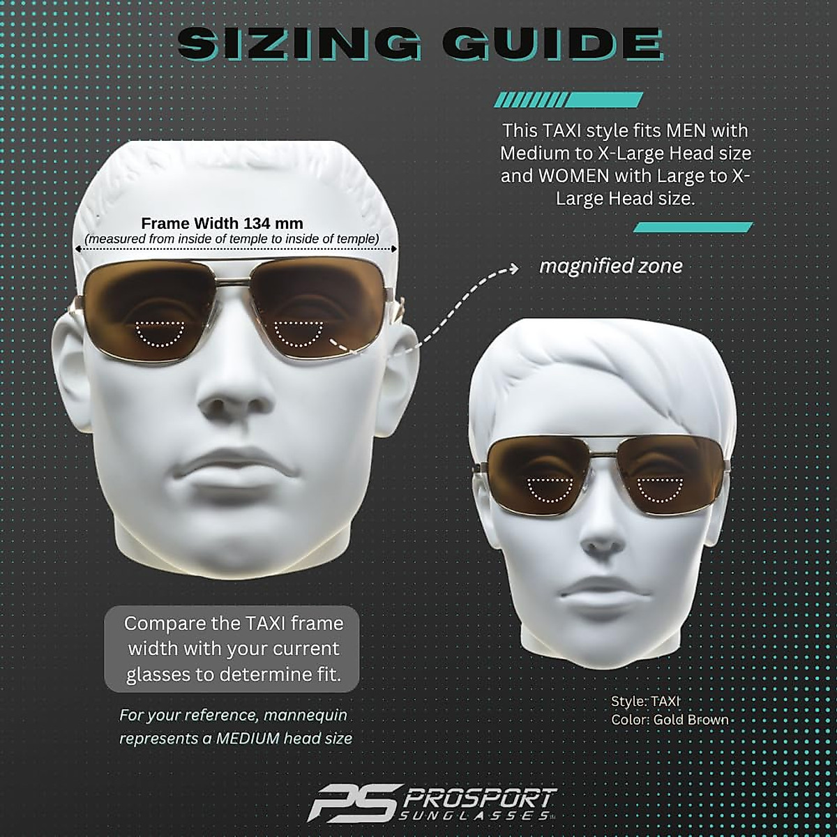 proSPORT Square Aviator Polarized Bifocal Sunglasses Gold Frame Brown Lens +3.00 Sunglasses for Men. Nearly Invisible Line Readers