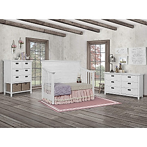 Evolur Waverly 5-in-1 Full Panel Convertible Crib in Weathered White, Greenguard Gold Certified 58.75x31.25x46.5 Inch (Pack of 1)
