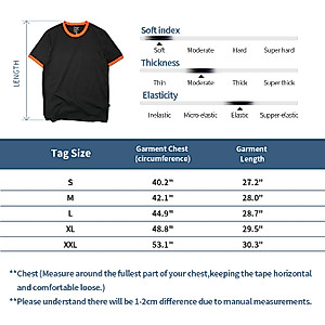 Zengjo Men's Ringer Tee Crewneck Athletic T Shirts Short Sleeve Sport Shirt for Men(White/Pine Green,S)