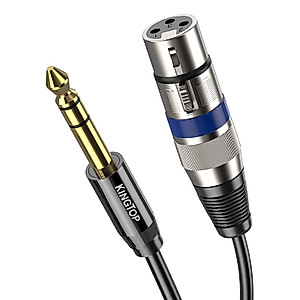 KINGTOP XLR Female to 6.35mm (1/4 inch) TRS Male Jack Lead Balanced Signal Interconnect Cable, XLR to Quarter inch Cable for Microphones, Mixer, Audio Sound Consoles, Power Amplifier (4.5ft / 1.4m)