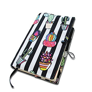 Book Sleeve Cover , Cute Cacti Pattern - Fabric Novel for Adult Books Cover for Paperback , Washable Book Protector , Padded Case for Novel 5.5 x 8.2 x 1.6