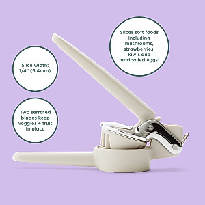 Chef'n FreshForce Hand-Held Slicer, Slices Mushrooms, Strawberries, Kiwis and More, Taupe