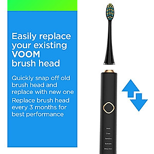 Voom Sonic Pro 7 Series Replacement Brush Heads Black/WHITE