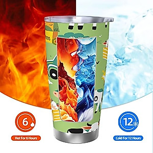 AYCZN Cartoon Cow 20 OZ Tumbler Stainless Steel Travel Coffee Mug, Moo Insulated Water Bottle with Lid Leakproof Thermal Cup