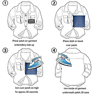 ELEFOCUS 2Pcs Classic Doll Logo Patch Embroidery: Iron-On, J-Hook or Jet Tag Pink