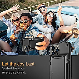 SUPBEC iPhone 13 Pro Max Wallet Case, Screen Protector x2, Hidden Card Slot, Military Grade Protection, 6.7" Black