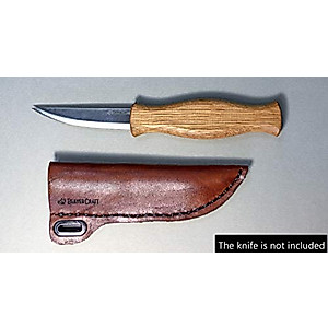 BeaverCraft Knife Leather Sheath SH1 6" x 2.4" Fixed Blade Knife Leather Sheath for Fixed Blade Knives Belt Fits up to 3.5" Blade Knives Genuine Brown Leather Case