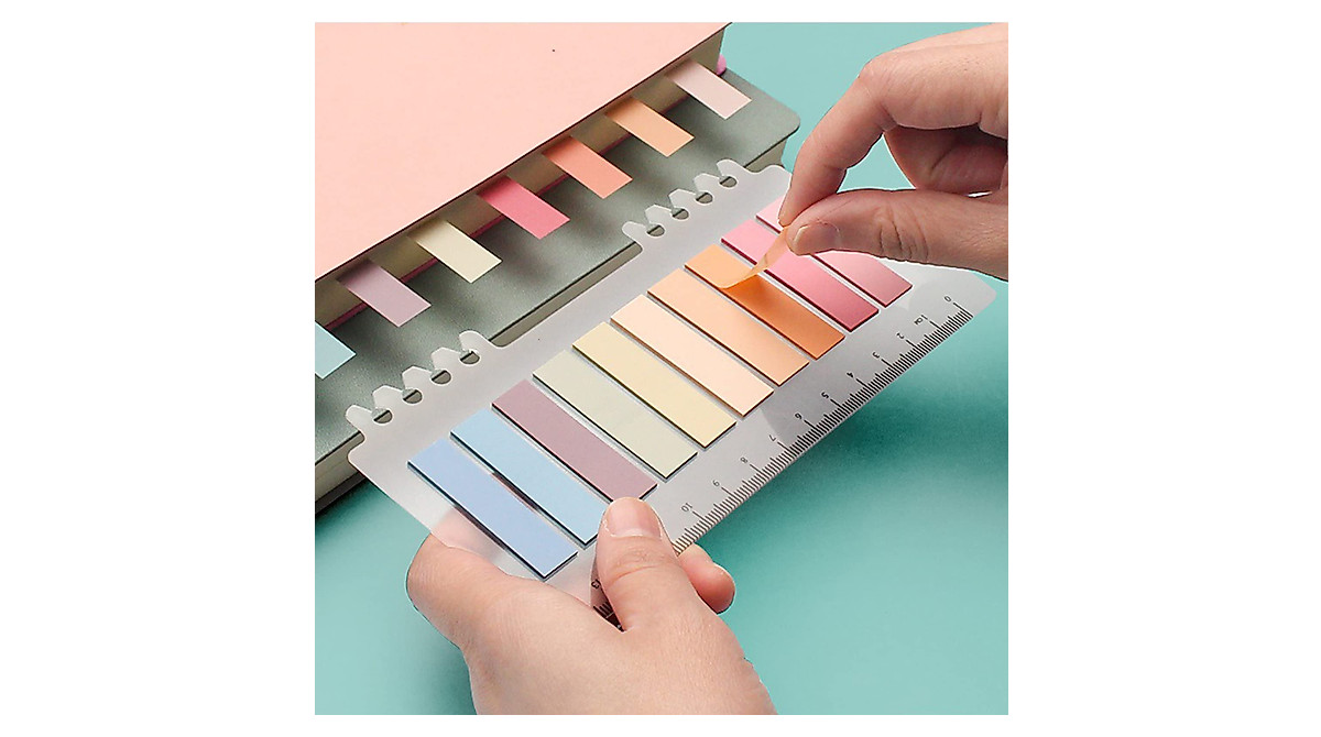 1200 Colorful Sticky Tabs with Ruler - Perfect for Organization & Notes