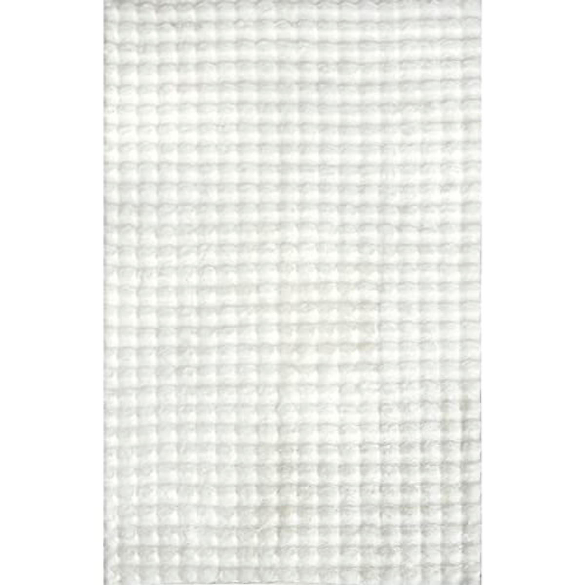 nuLOOM Jeni Solid Faux Rabbit Machine Washable Area Rug, 7' 6" x 9' 6", White