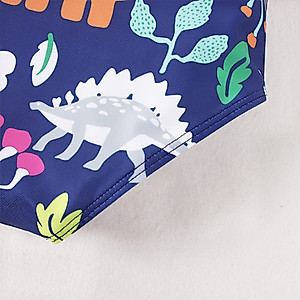 MODNTOGA Baby Girl Dinosaur Swimsuit Sleeveless Striped Swimwear Toddler Kids Dino Bathing Suit Bikini One Piece Beachwear (Dinosaur, 4-5T)