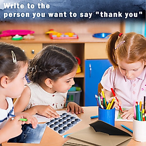 100 Pcs Thank You Cards with Envelopes 100 Stickers, Classy Thank You Notes Set Printable Thank You Gift Card Thank You Business Card with Brown Kraft Style Envelopes (Blue)