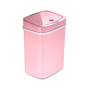 Ninestars DZT-12-5PK Bedroom or Bathroom Automatic Touchless Infrared Motion Sensor Trash Can, ABS Plastic (Rectangular, Pink) Trashcan, 3 Gal 1 Count (Pack of 1)