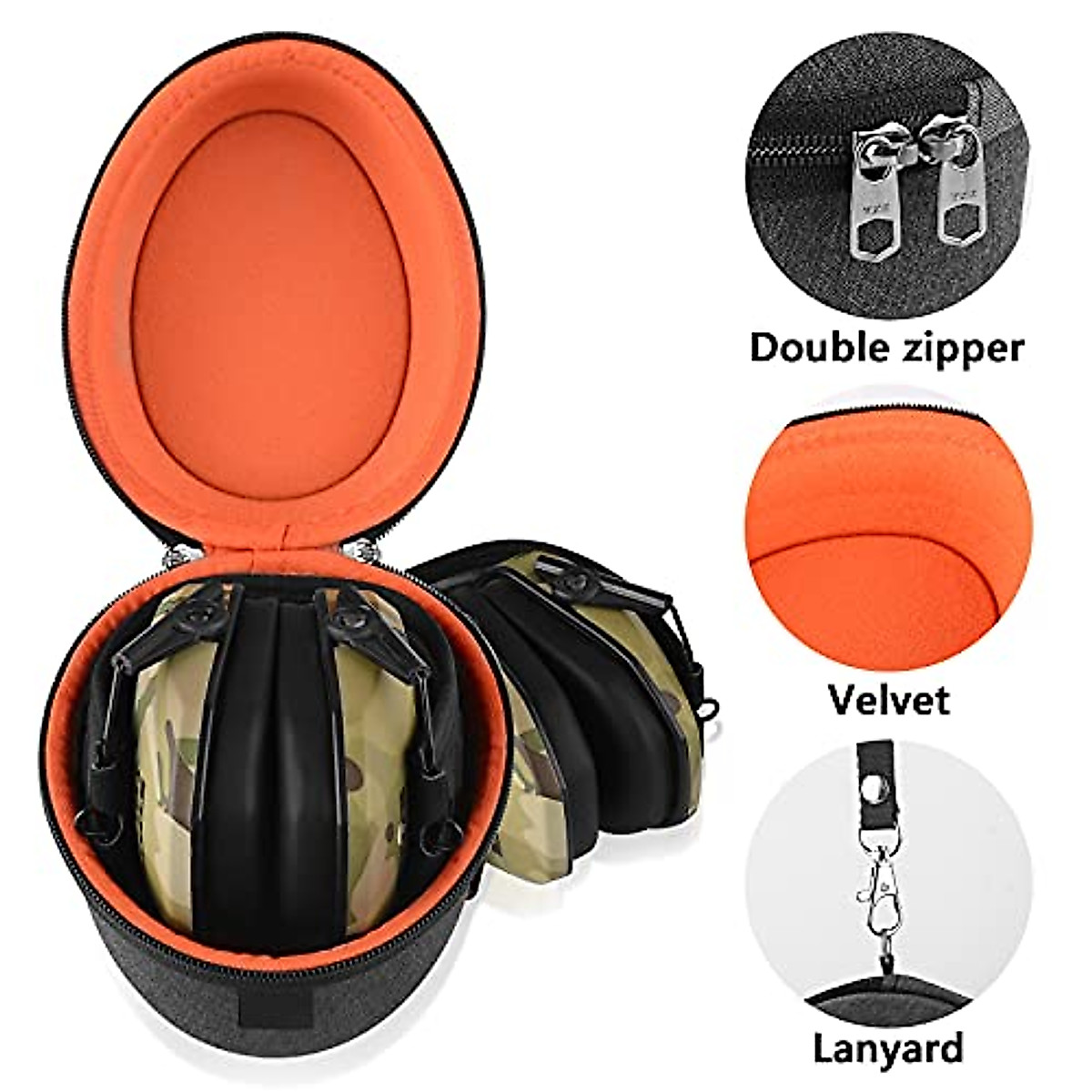 Geekria Shield Headphones Case Compatible with Howard Leight Impact Sport, Impact Pro, Sync, Leightning Electric Earmuff, Shooting Earmuff, Replacement Hard Shell Travel Carrying Bag (Dark Grey)