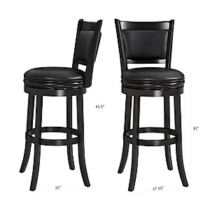 Ball & Cast Swivel Pub Height Barstool 29 Inch Seat Height Black Set of 1