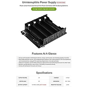 Waveshare UPS Power Module (B) for Jetson Nano 5V Uninterruptible Power Supply 5A High Current with Pogo Pins Connector