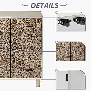 SUNBURY Buffet Storage Cabinet with Storage, Kitchen and Dining Room Furniture, Accent Cabinet with Doors for Hallway, 32x15.75x36.5 Inches,Lotus