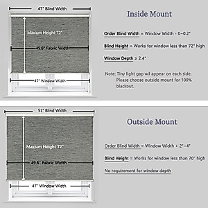 RED GRAPES Roller Window Shades,100% Blackout UV Protection Roller Blinds,Window Blind with Thermal Insulated,Window Shade for Home Office Living Room,Easy to Install(Light coffee, 36'')