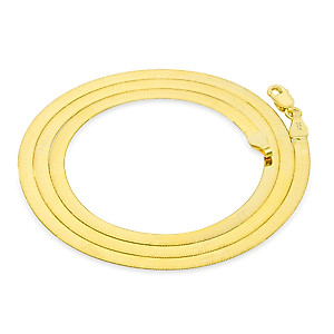 Nuragold 10k Yellow Gold 3mm Solid Herringbone Silky Flexible Chain Womens Necklace 16" 18" 20" 22" 24"